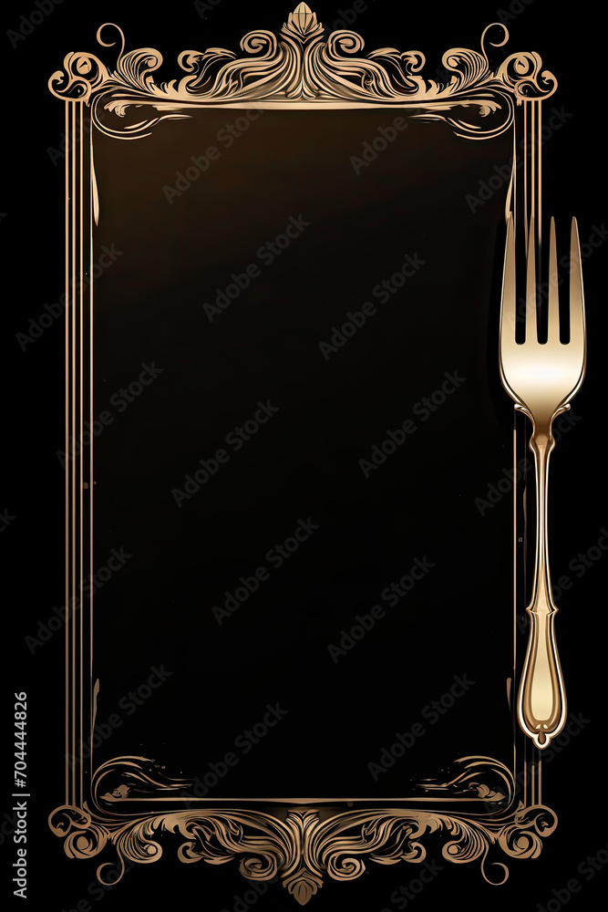 menu restaurant frame blank dark , copy space Stock Illustration ...