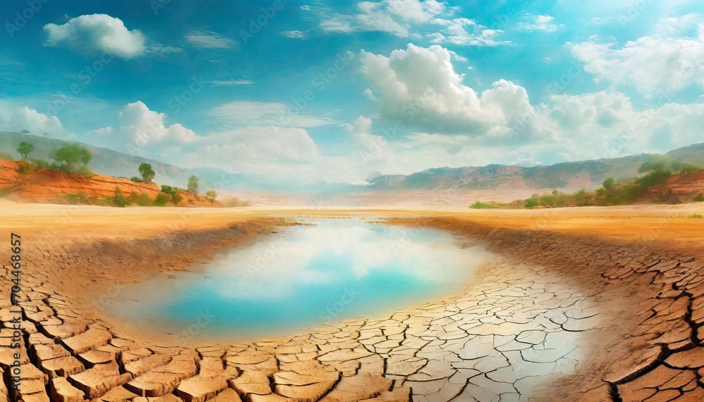 drought stricken regions and water scarcity concept fantasy concept ...
