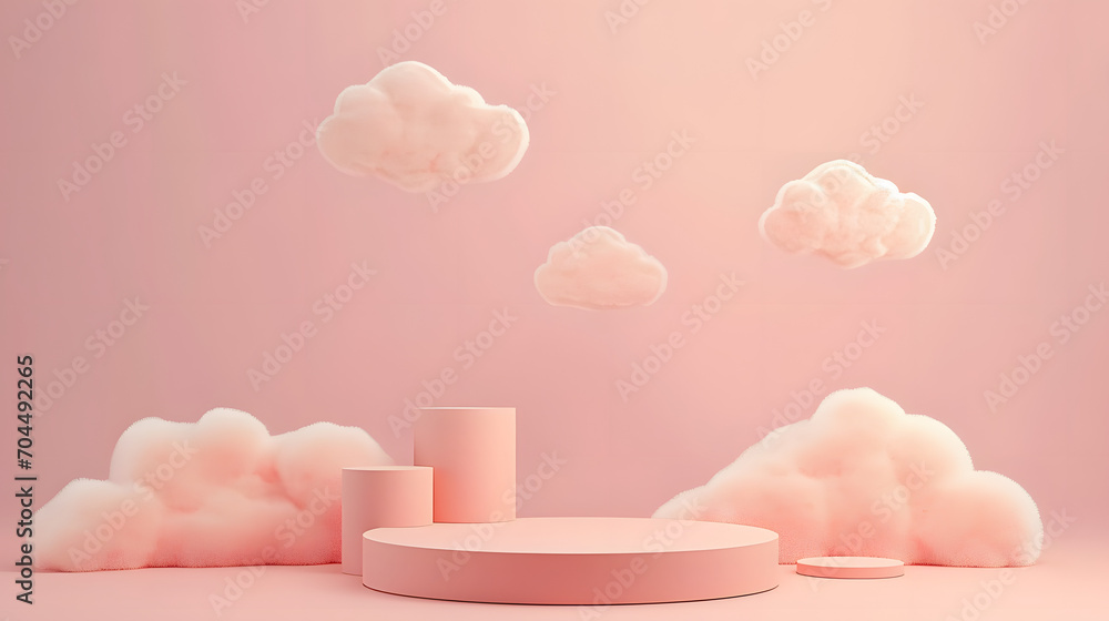 Peach Fuzz is color trend of the Year 2024 . 3d pink rendering with ...