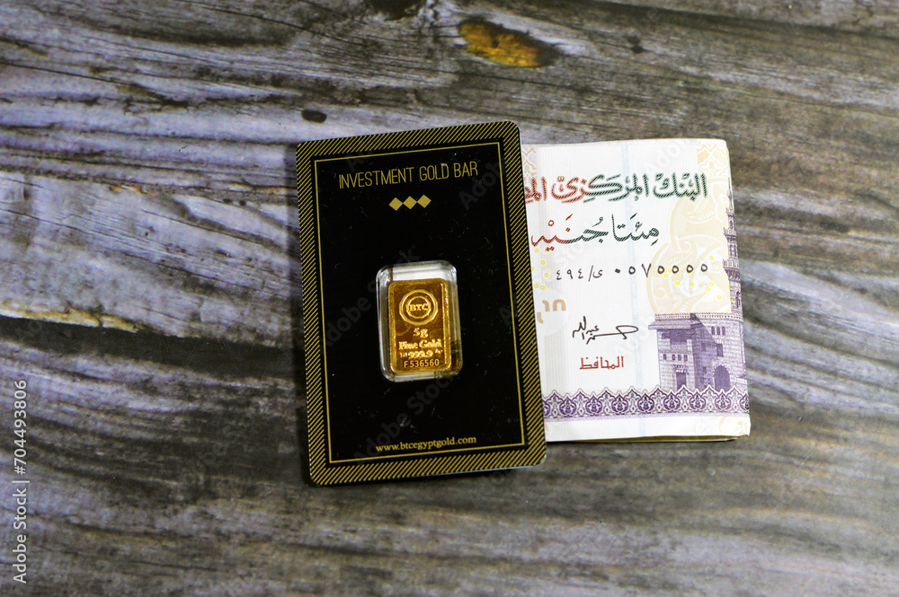 Cairo, Egypt, January 6 2023: 24K karat BTC Bullion Trading Center pure ...