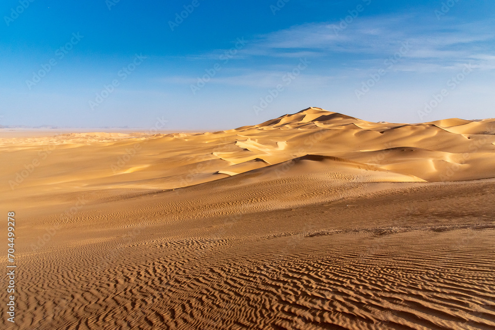 Landscape of Erg Admer in the Sahara desert, Algeria. A view of the ...