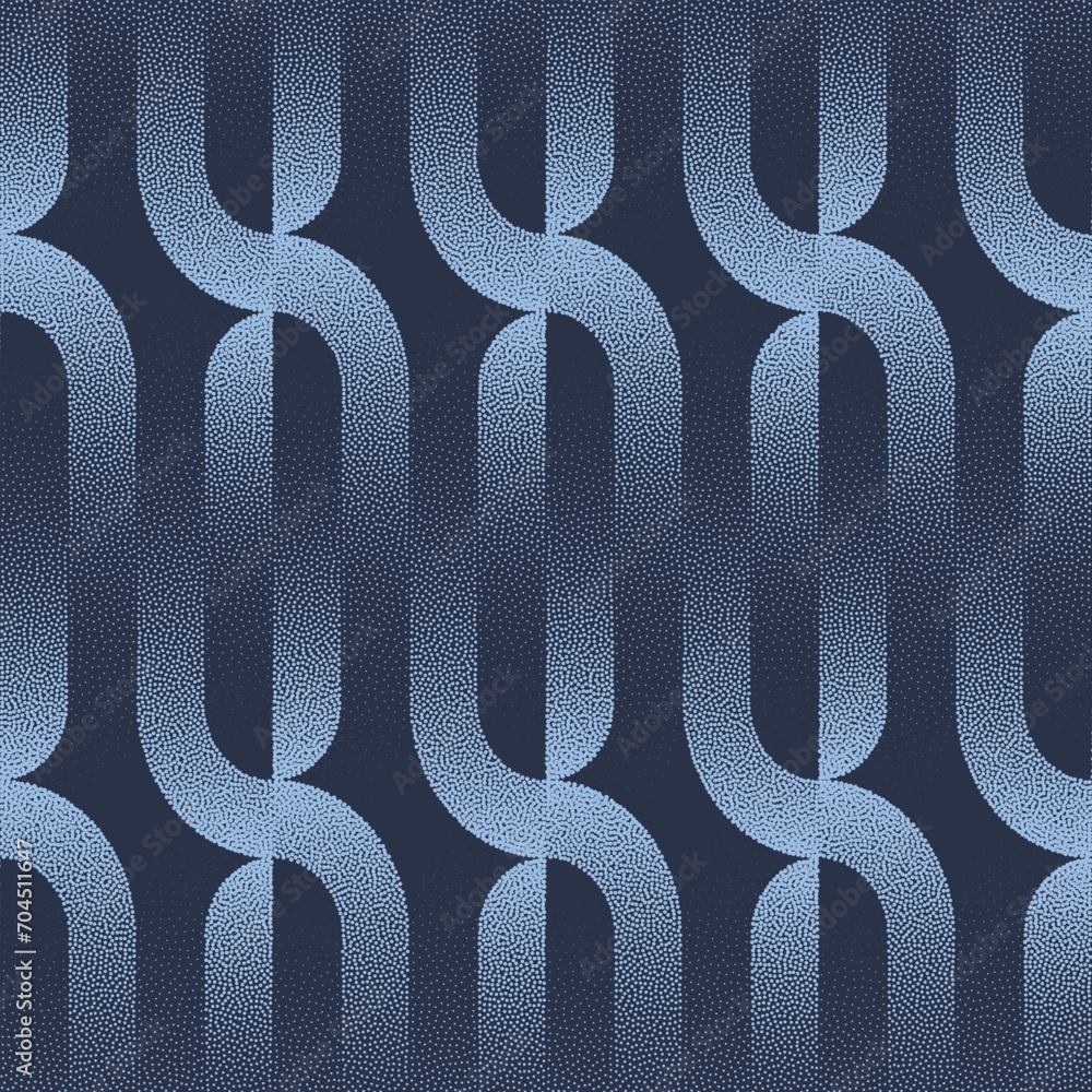 50s 60s 70s Retro Styled Vector Seamless Pattern Trend Blue Abstract ...