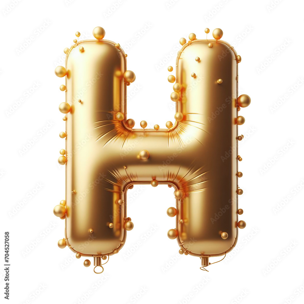 Gold foil alphabet, Letters H isolated on Transparent background, PNG ...