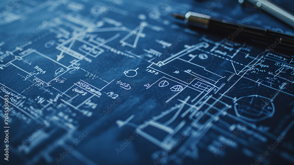 Accounting terms illustrated as blueprint schematics, AI Generated ...