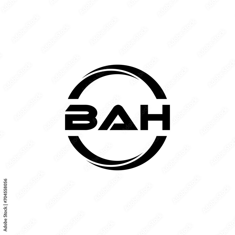 BAH letter logo design with white background in illustrator, cube logo ...
