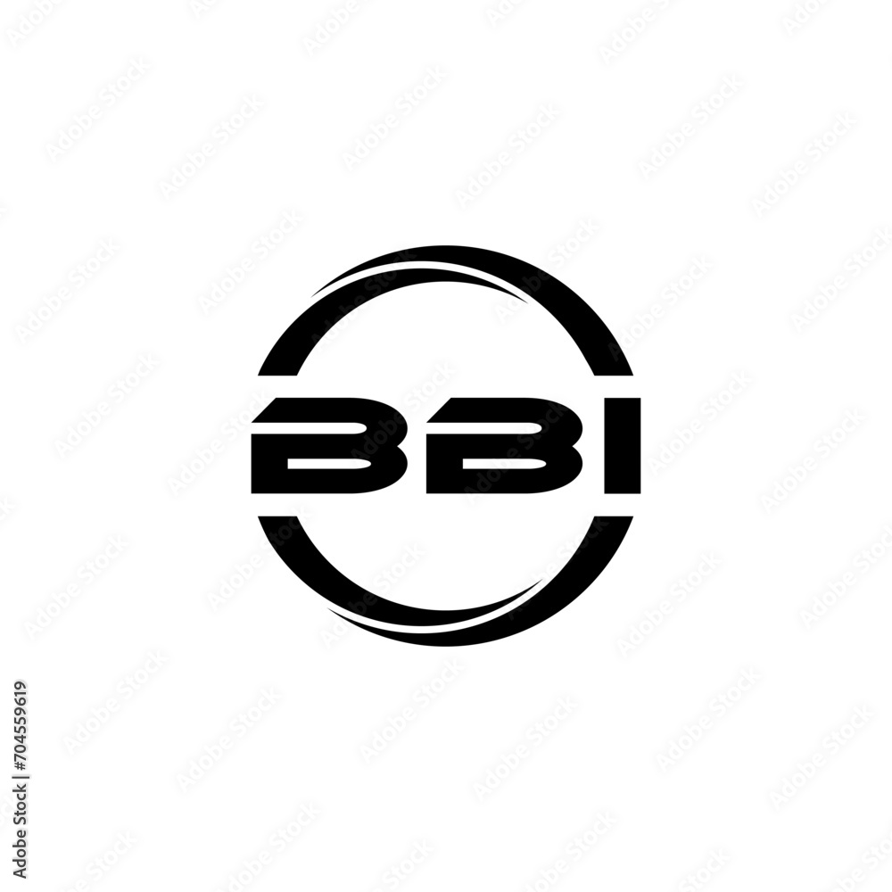 BBI letter logo design with white background in illustrator, cube logo ...
