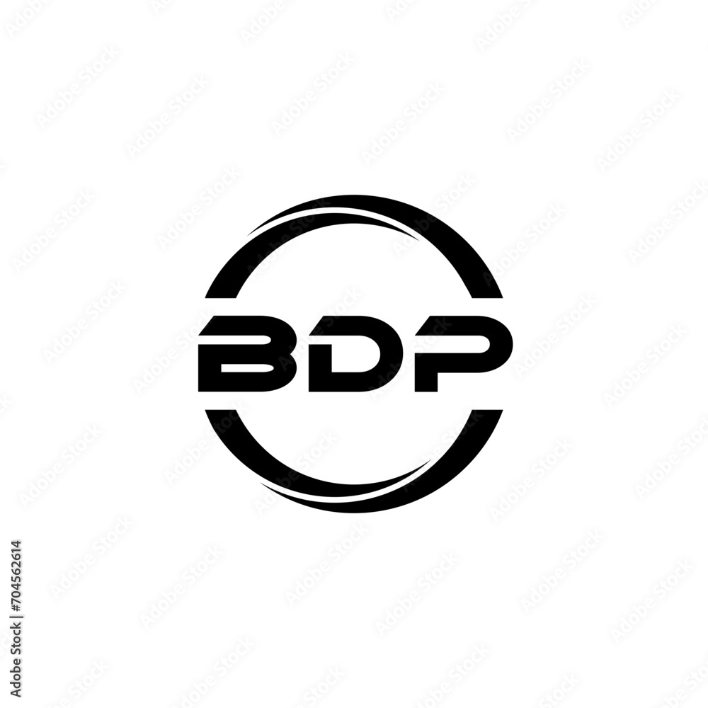 BDP letter logo design with white background in illustrator, cube logo ...
