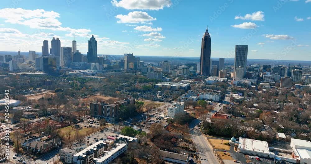 Central Park and a view of midtown and downtown Atlanta, Georgia ...