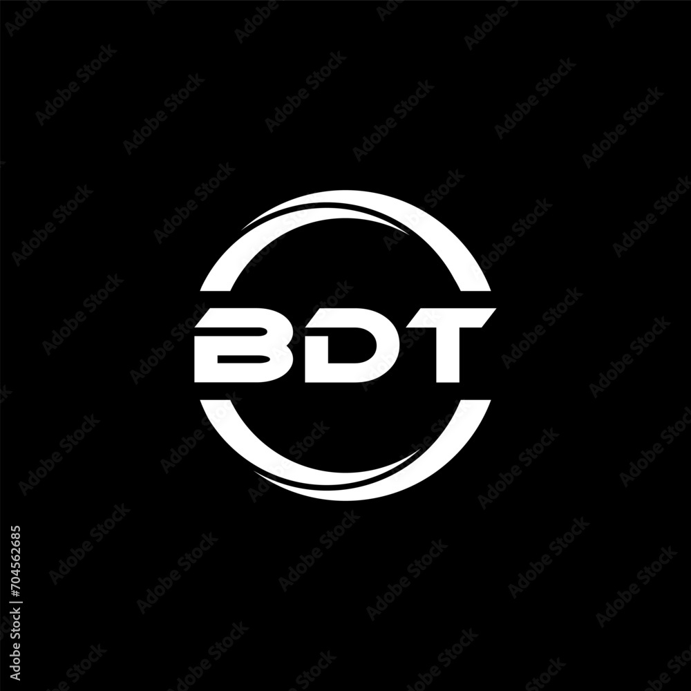 BDT letter logo design with black background in illustrator, cube logo ...
