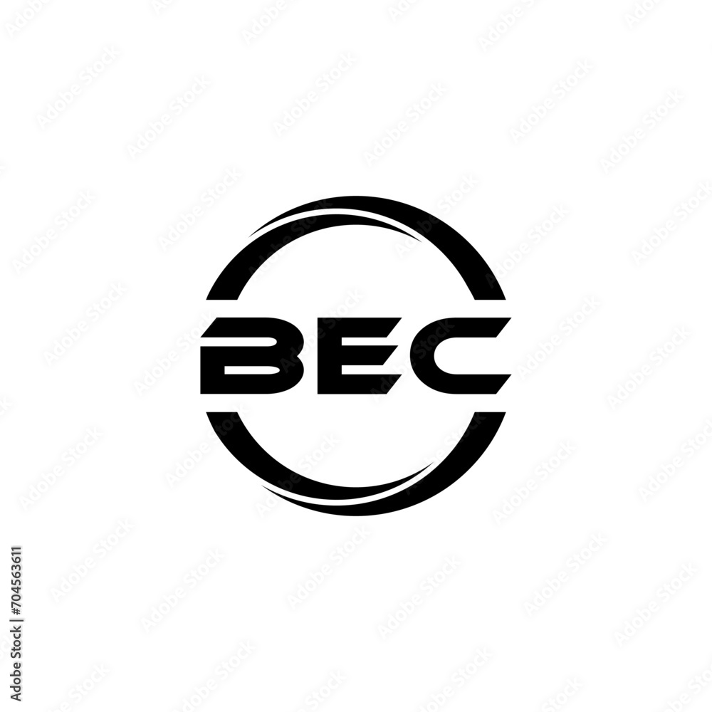 BEC letter logo design with white background in illustrator, cube logo ...