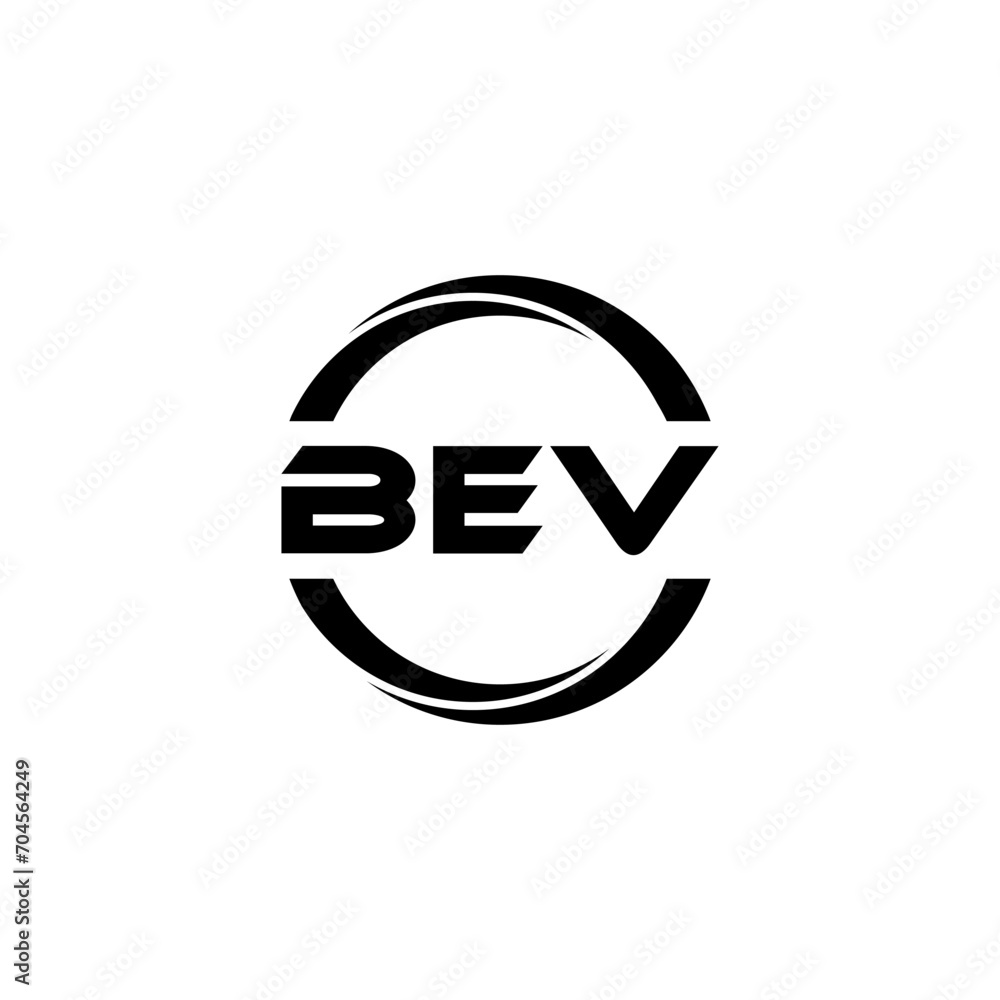 BEV letter logo design with white background in illustrator, cube logo ...