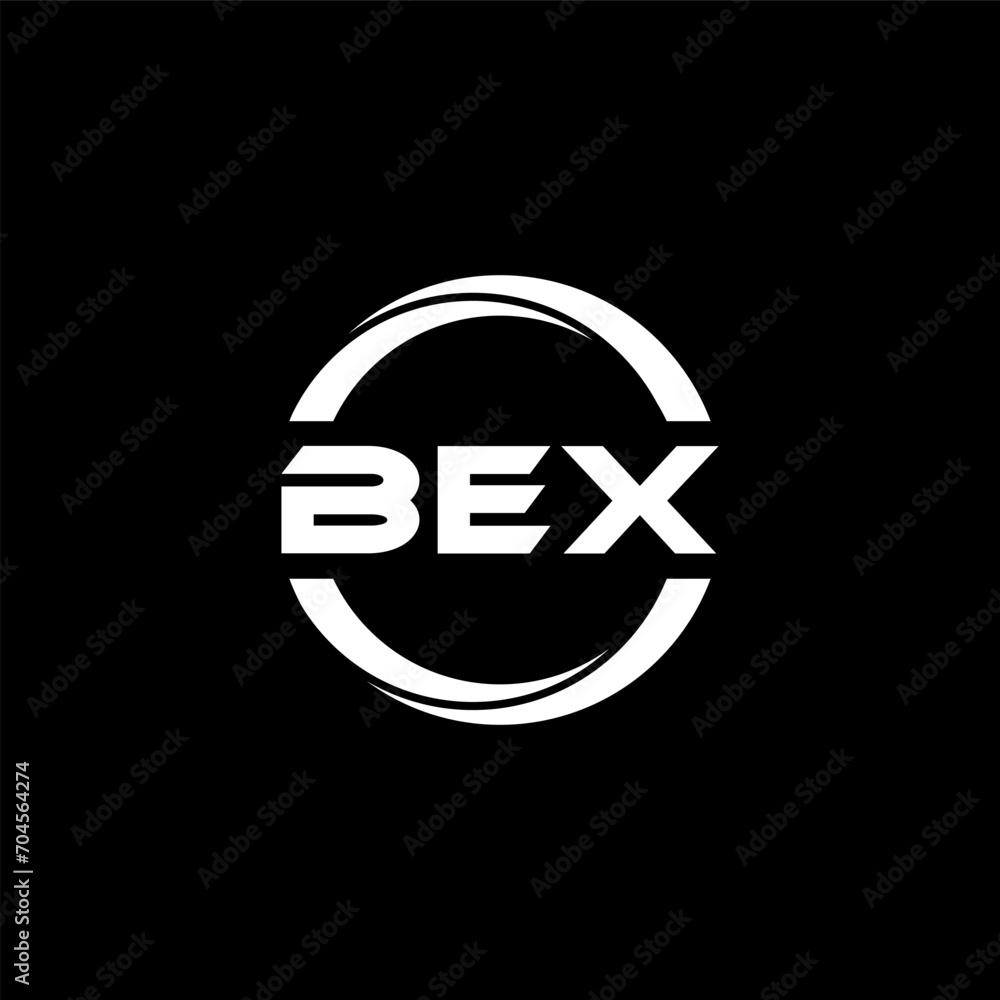 BEX letter logo design with black background in illustrator, cube logo ...