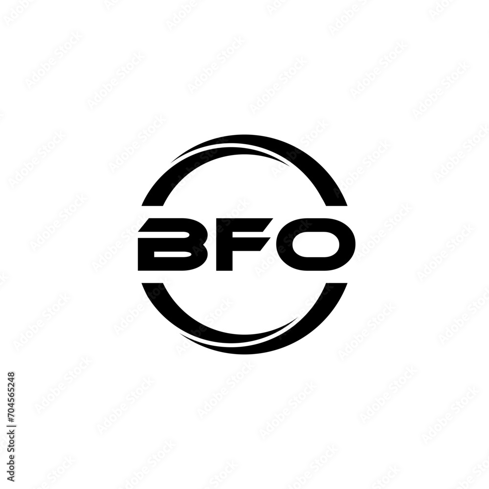 BFO letter logo design with white background in illustrator, cube logo ...