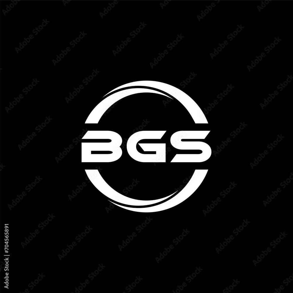 BGS letter logo design with black background in illustrator, cube logo ...