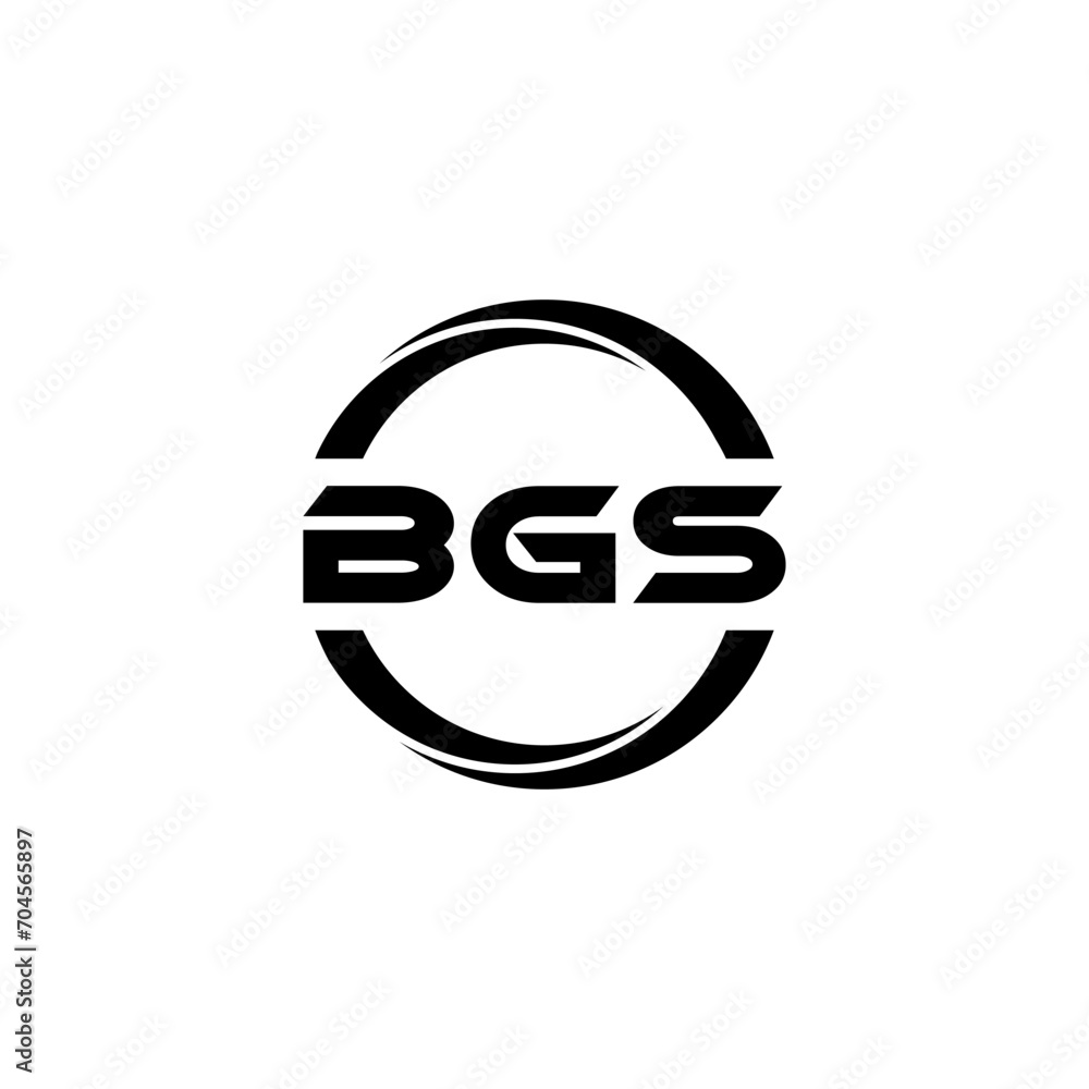 BGS letter logo design with white background in illustrator, cube logo ...