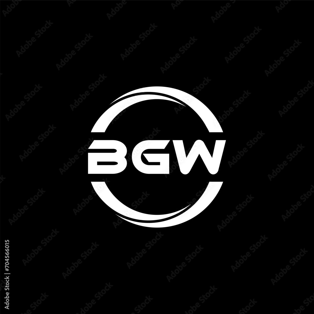 BGW letter logo design with black background in illustrator, cube logo ...