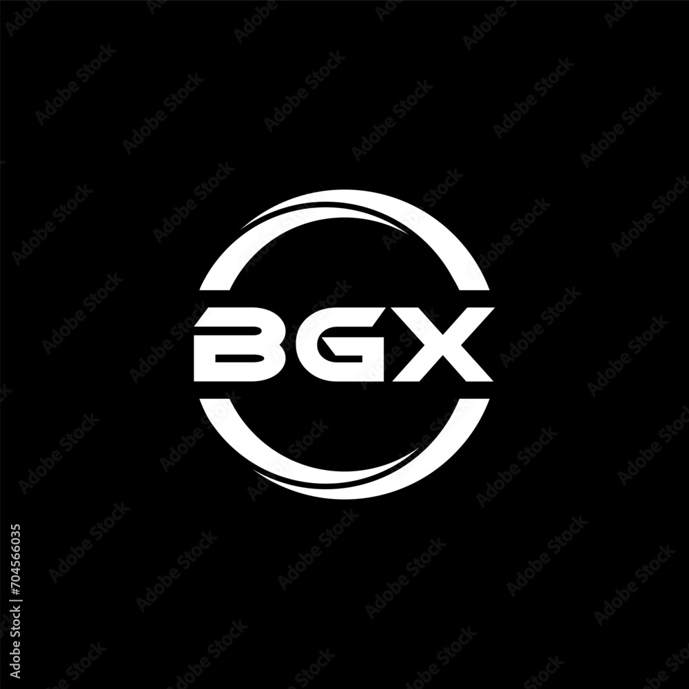 BGX letter logo design with black background in illustrator, cube logo ...