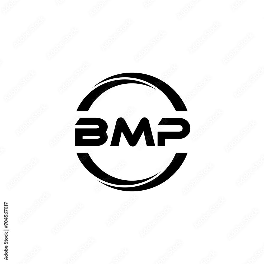 BMP letter logo design with white background in illustrator, cube logo ...