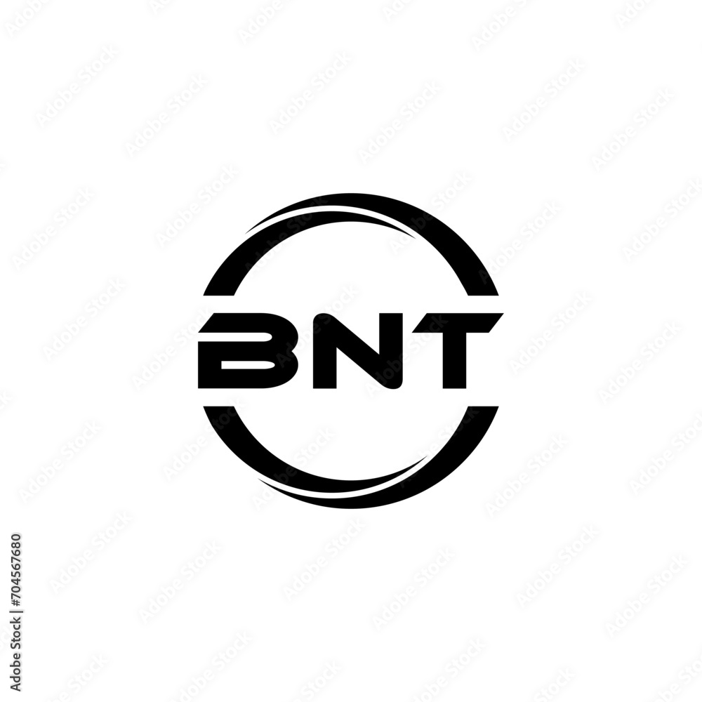 BNT letter logo design with white background in illustrator, cube logo ...