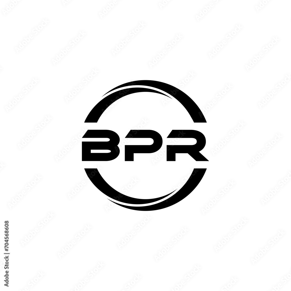 BPR letter logo design with white background in illustrator, cube logo ...