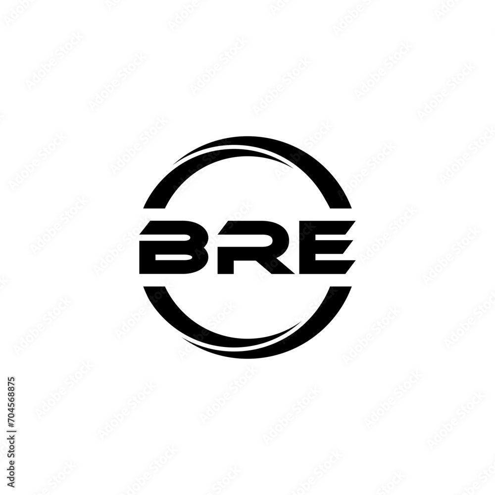 BRE letter logo design with white background in illustrator, cube logo ...