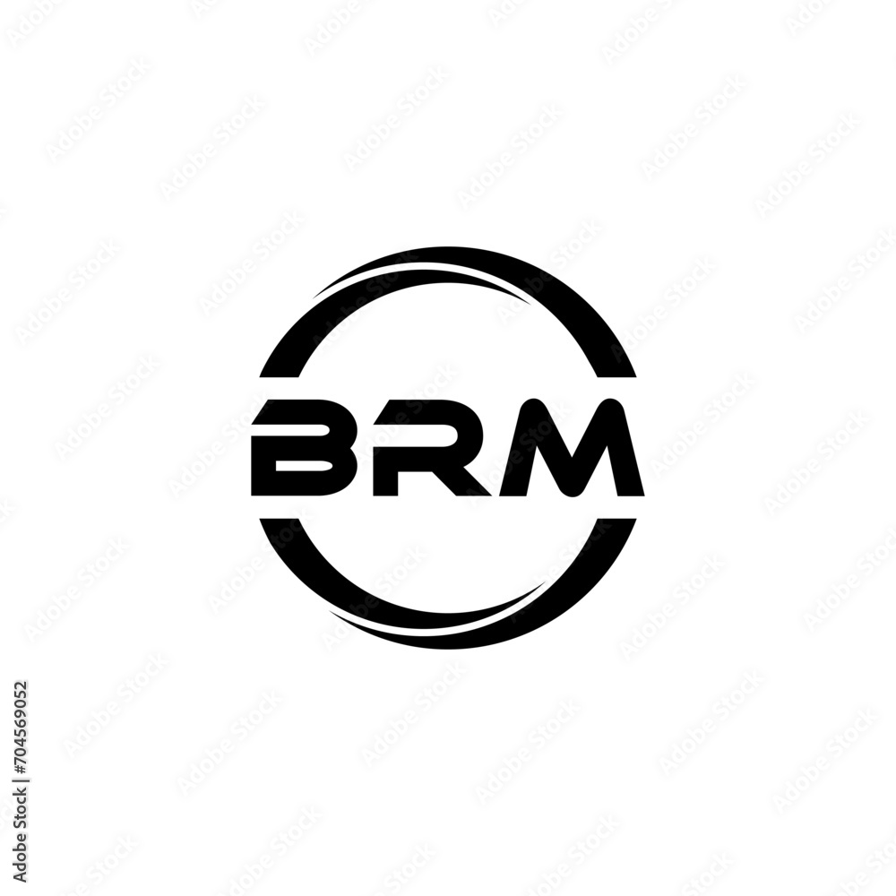 BRM letter logo design with white background in illustrator, cube logo ...