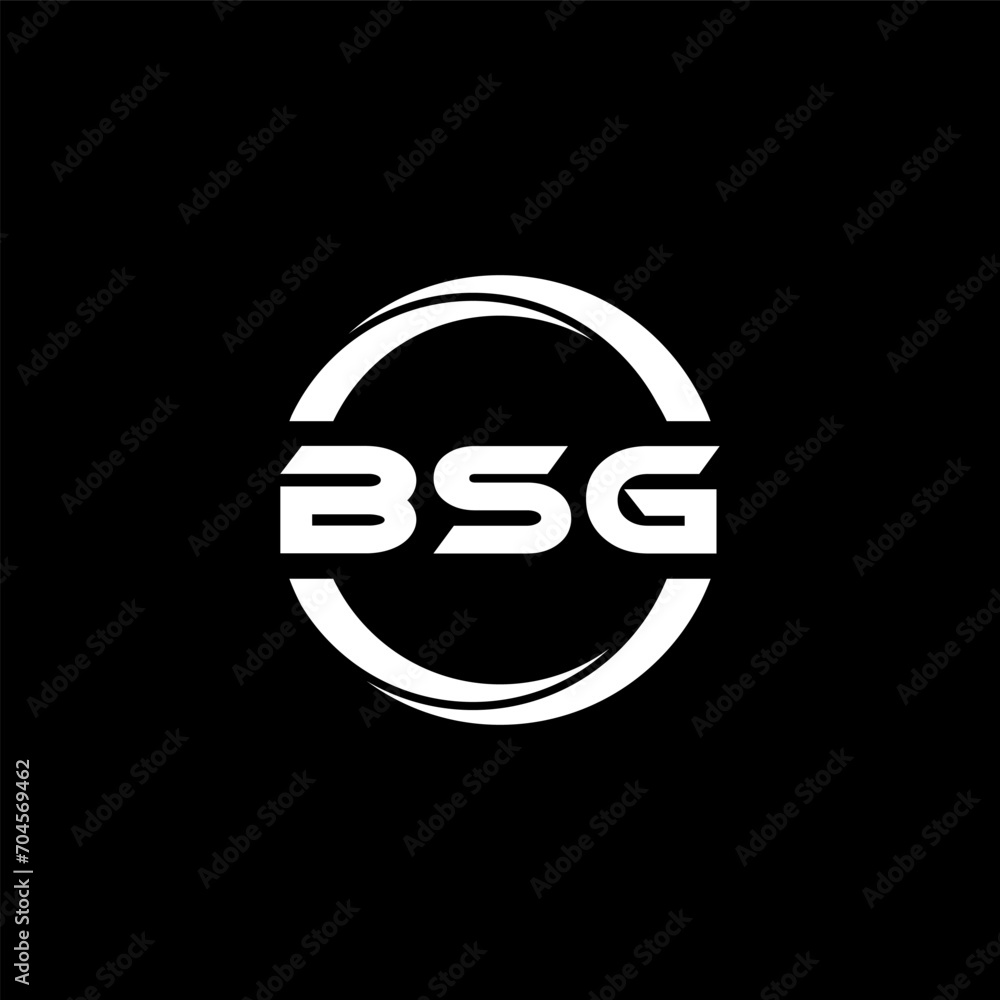 BSG letter logo design with black background in illustrator, cube logo ...