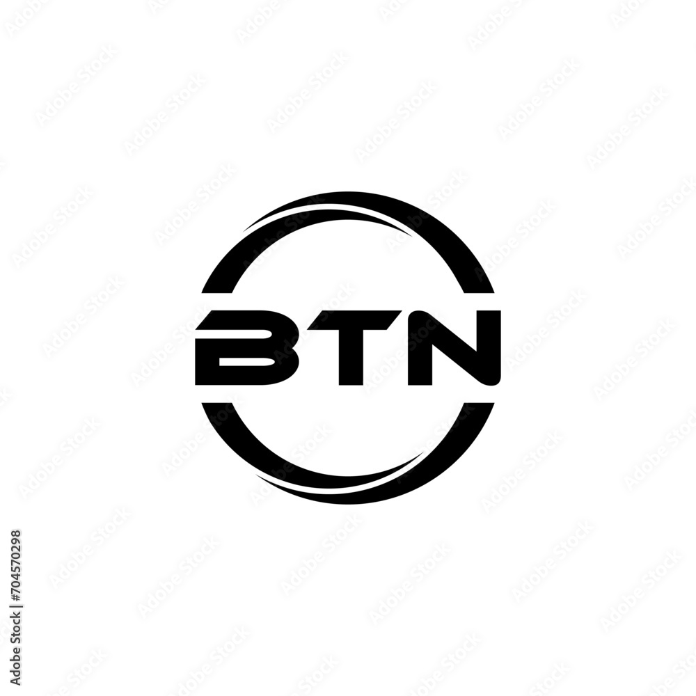 BTN letter logo design with white background in illustrator, cube logo ...