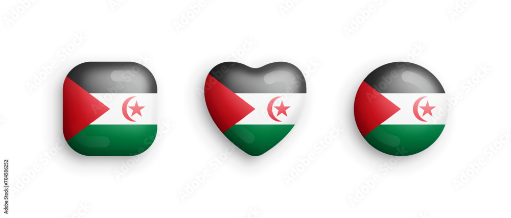 Sahrawi Arab Democratic Republic Official National Flag 3D Vector ...