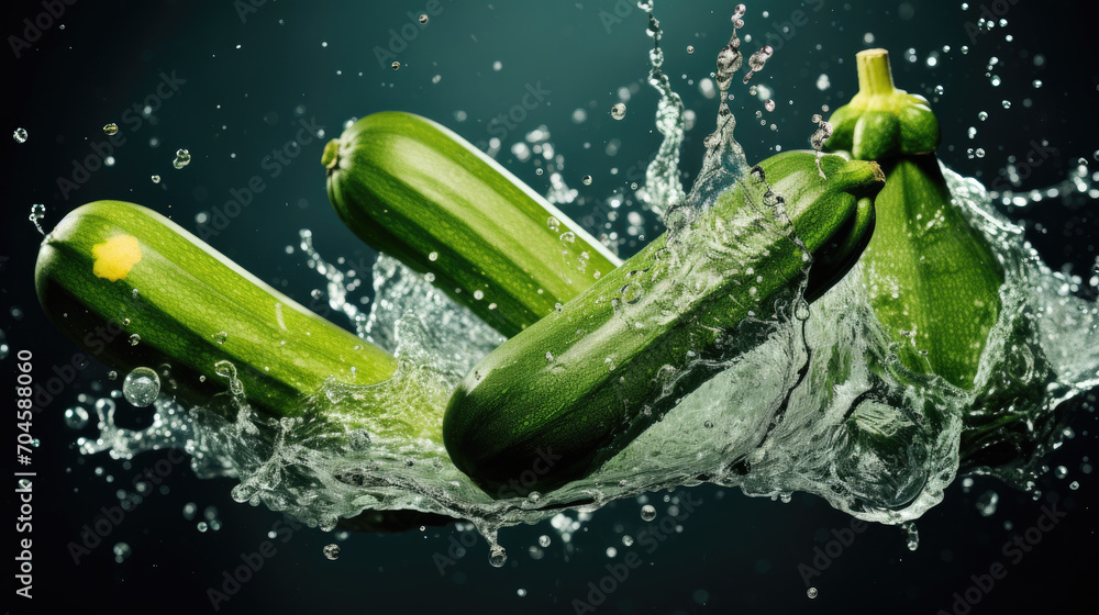 Smooth Fresh organic raw green zucchini courgette baby marrow ...