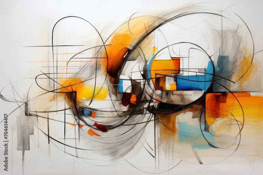 abstract painting confusion design background in the style of cubism ...