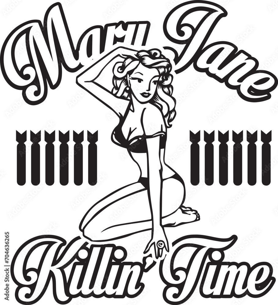 Vetor de Nose Art Pin-Up Girls Flying Tiger AVG WWII Military Illustration Aviation History ...