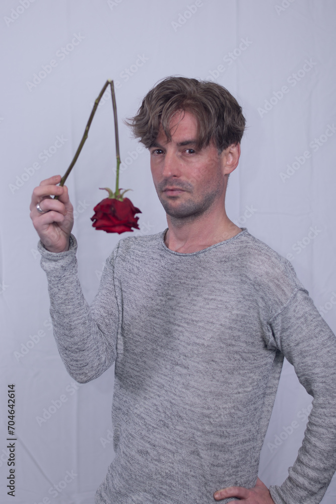 handsome but disappointed angry male boyfriend with violently snapped ...