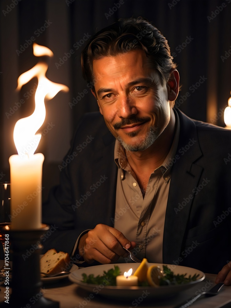 Romantic Dinner Date - Across the Table - Stunningly Attractive Male ...