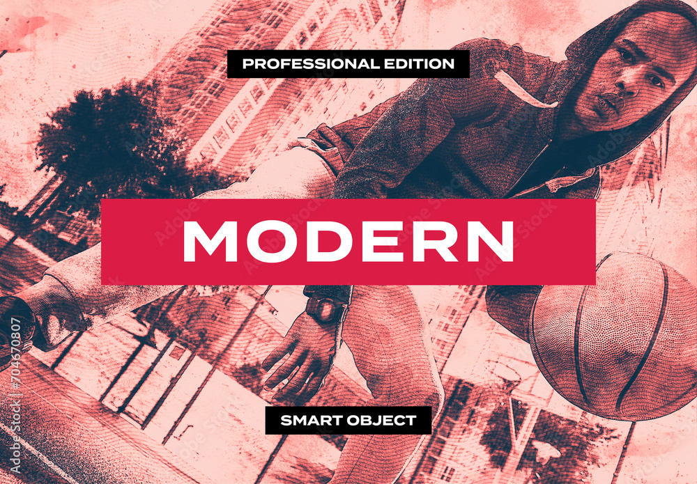 Modern Creative Poster Photo Effect Paper Texture Template Mockup ...