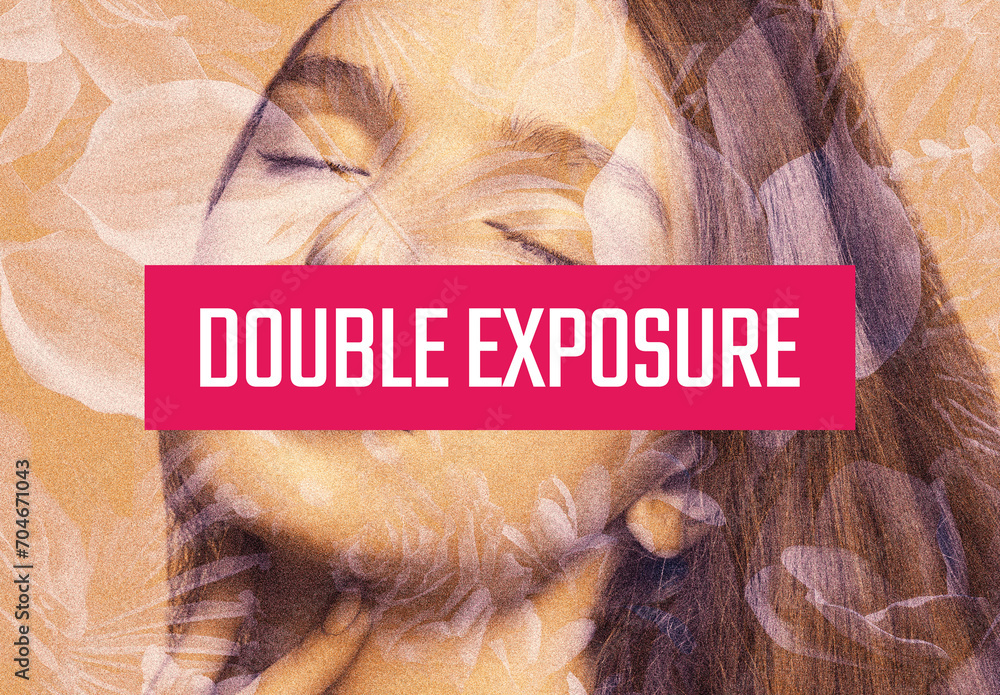 Double Exposure Photo Effect Paper Texture Template Mockup Overlay ...