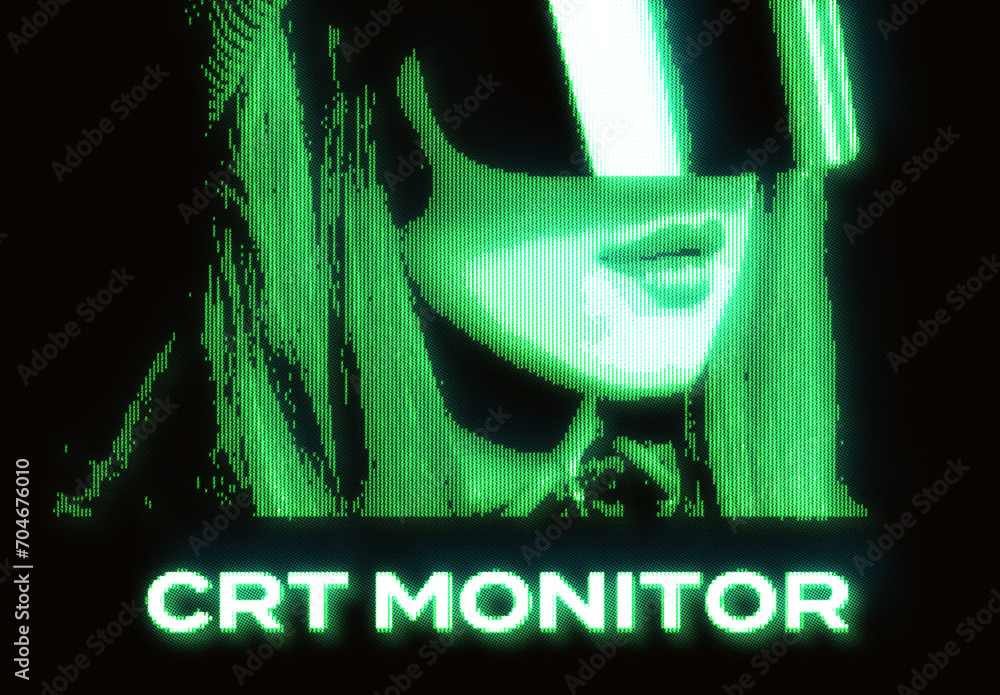 CRT Glitch Screen Display TV VHS Photo Effect Paper Texture Template ...