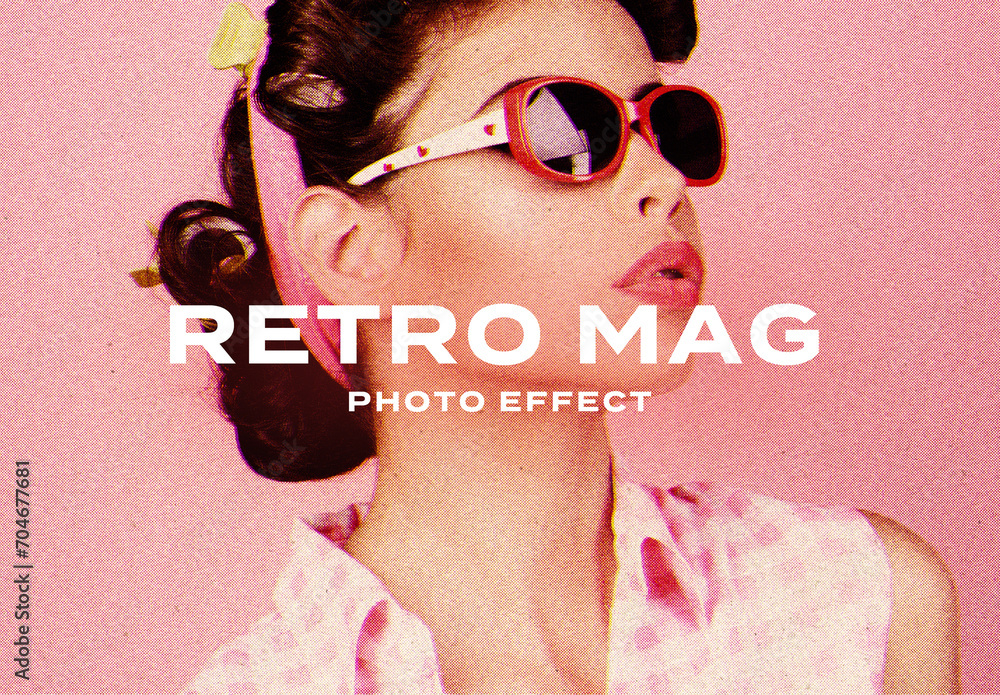 Retro Magazine Risograph Halftone Photo Effect Paper Texture Template ...