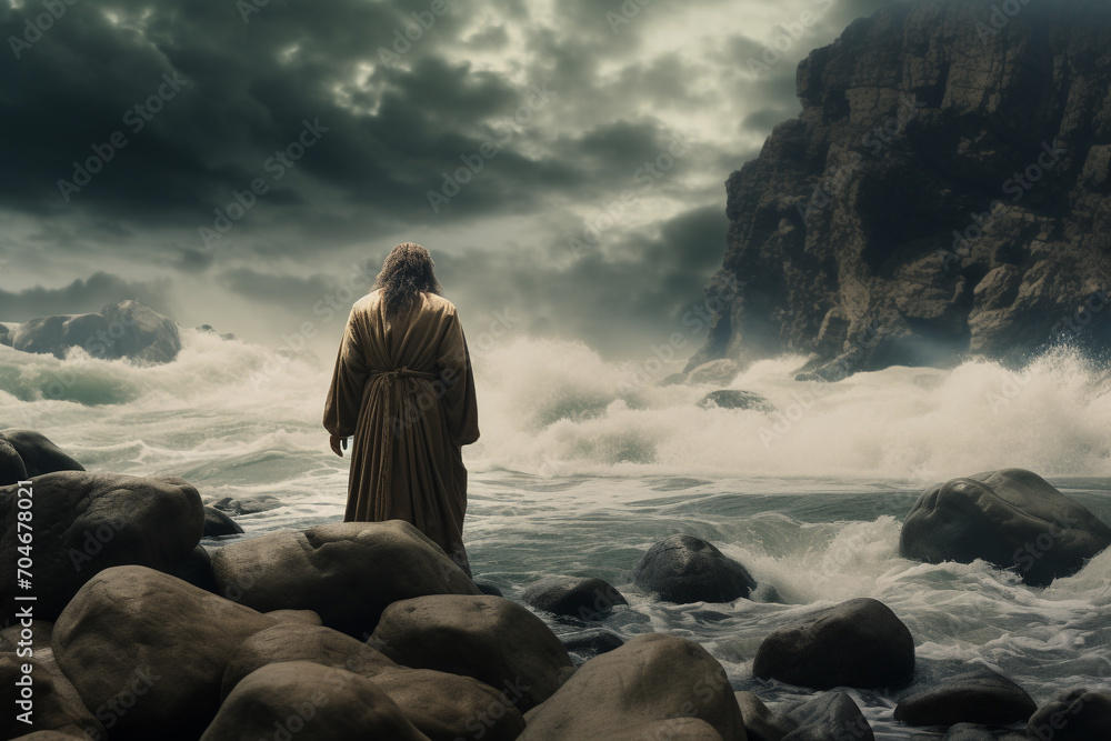 moses breeds the sea, biblical figure, leader and legislator of the ...