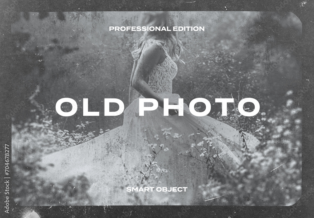 Old Film Frame Vintage Retro Photo Effect Paper Texture Template Mockup ...