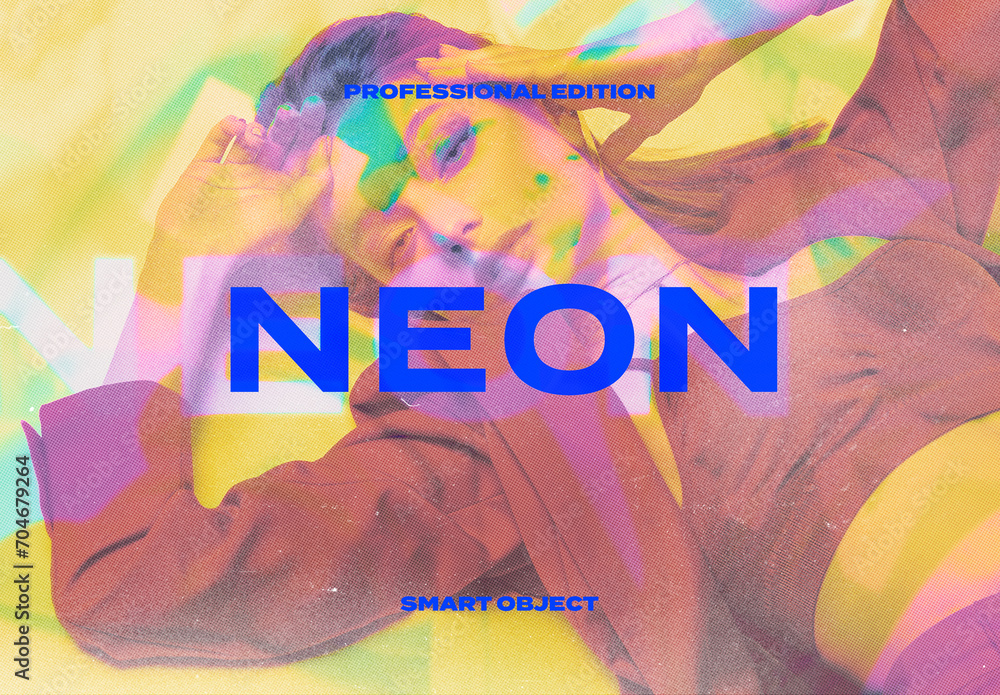 Neon Film Retro Creative Modern Photo Effect Paper Texture Template ...