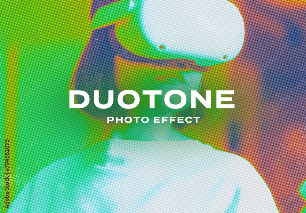 Duotone Gradient Double Color Photo Effect Paper Texture Template ...
