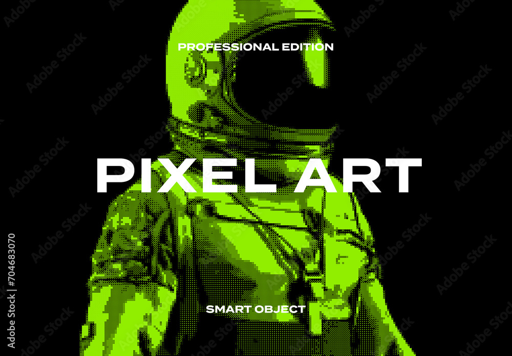Pixel Art Photo Effect Paper Texture Template Mockup Overlay Style ...