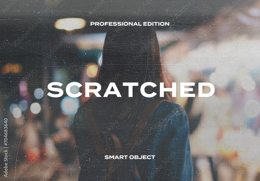 Scratched Film Frame Retro Grain Photo Effect Paper Texture Template Mockup Overlay Style Stock ...