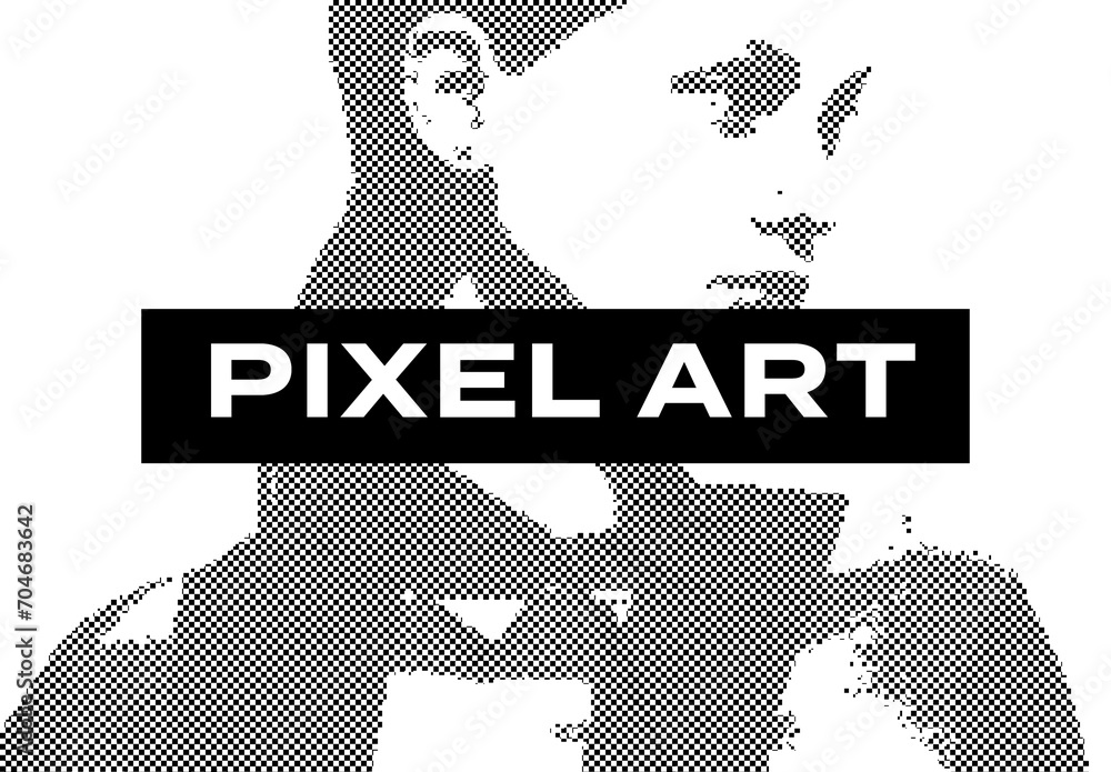 Pixel Art Photo Effect Paper Texture Template Mockup Overlay Style ...