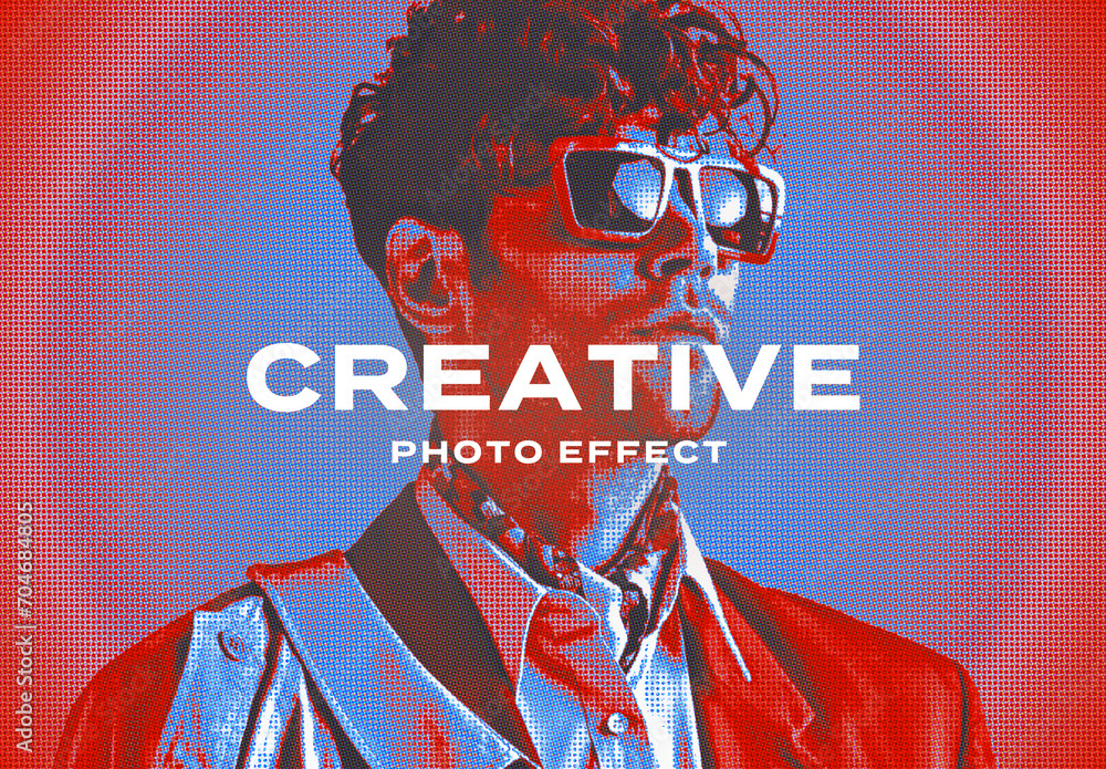 Creative Posterize Vector Comics Illustration Cartoon Photo Effect ...