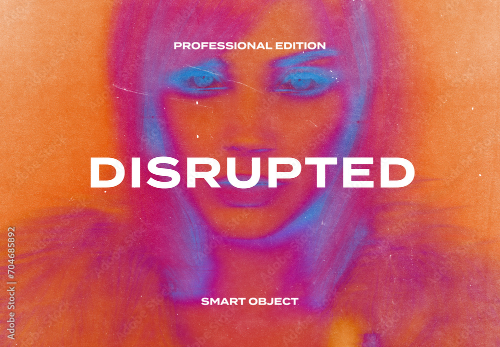 Disrupted Gradient Distortion Photo Effect Paper Texture Template ...