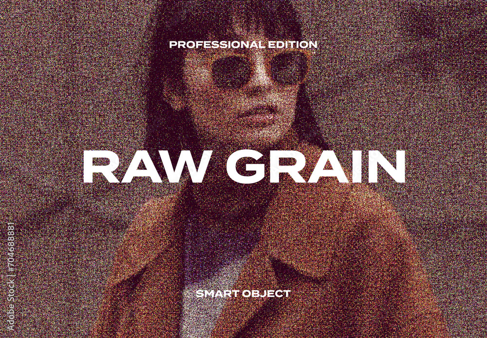 Raw Grain Risograph Photo Effect Paper Texture Template Mockup Overlay ...