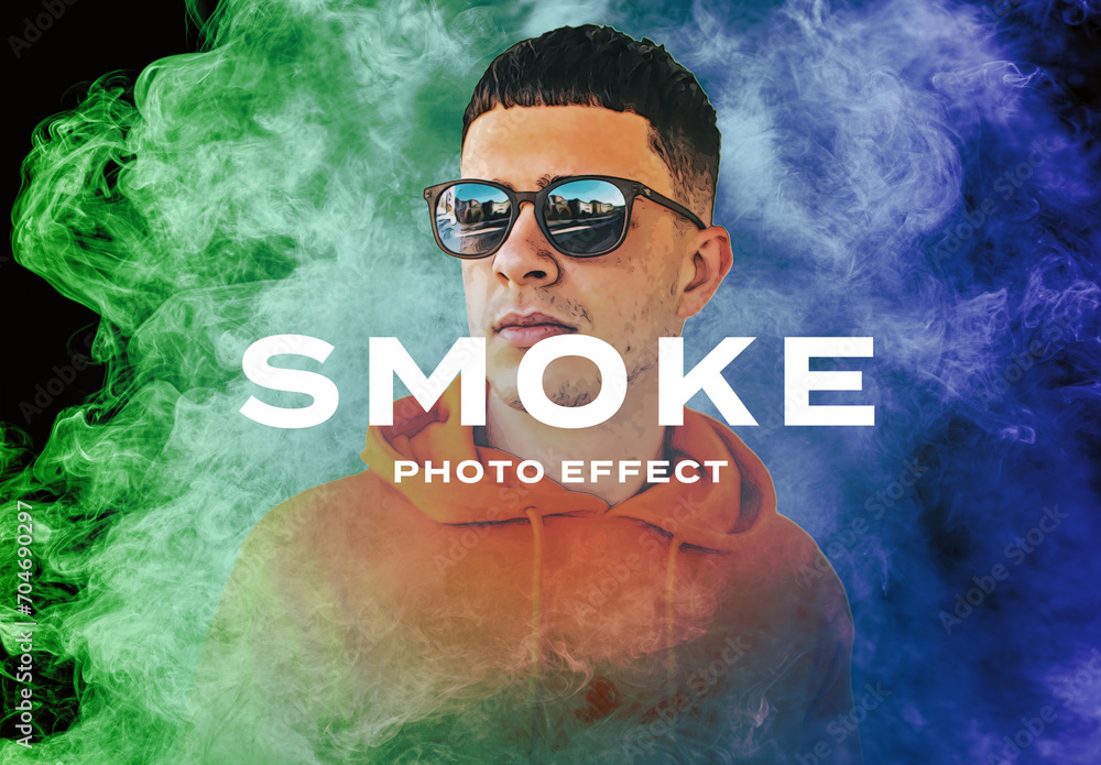Smoke Creative Modern Photo Effect Paper Texture Template Mockup ...