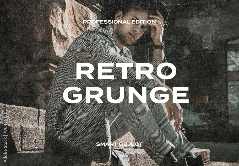 Retro Grunge Vintage Old Photo Effect Paper Texture Template Mockup ...